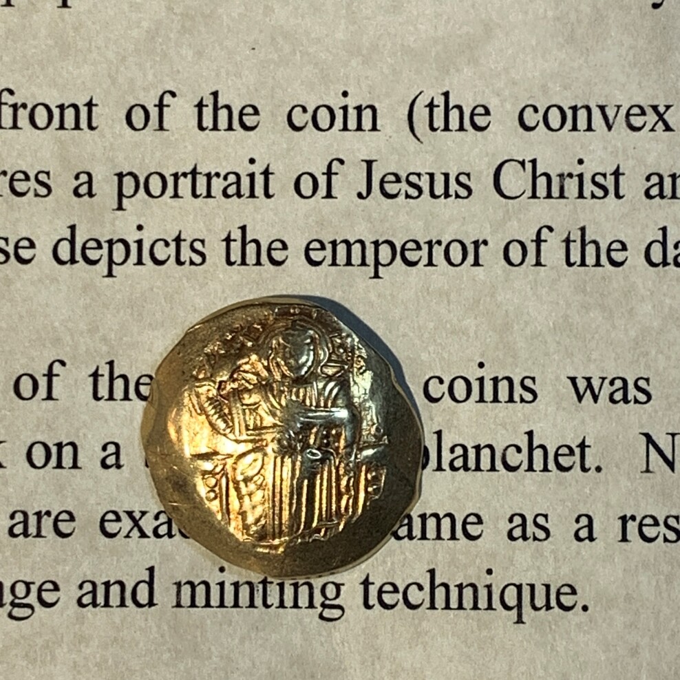 Ancient Gold Byzantine Coin John III 1222-1264 AD Gold Christ enthroned ...