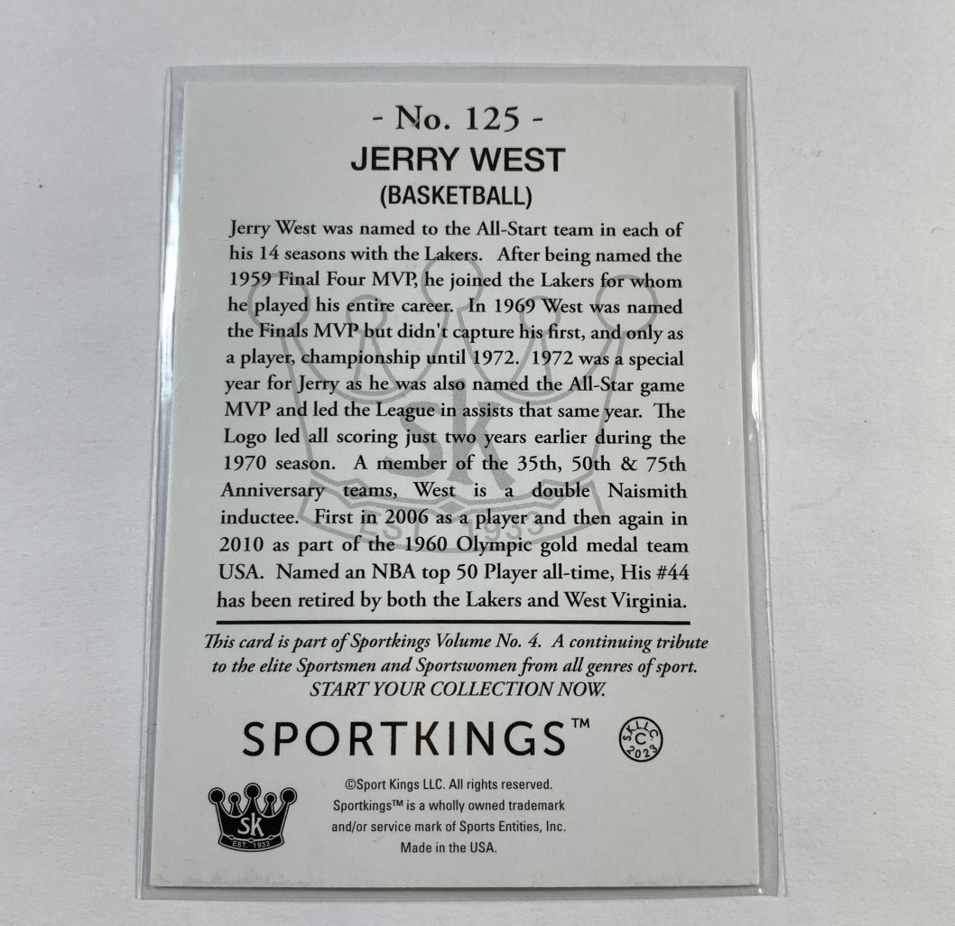 Jerry West Sports Kings Legends of the Game Card | Property Room