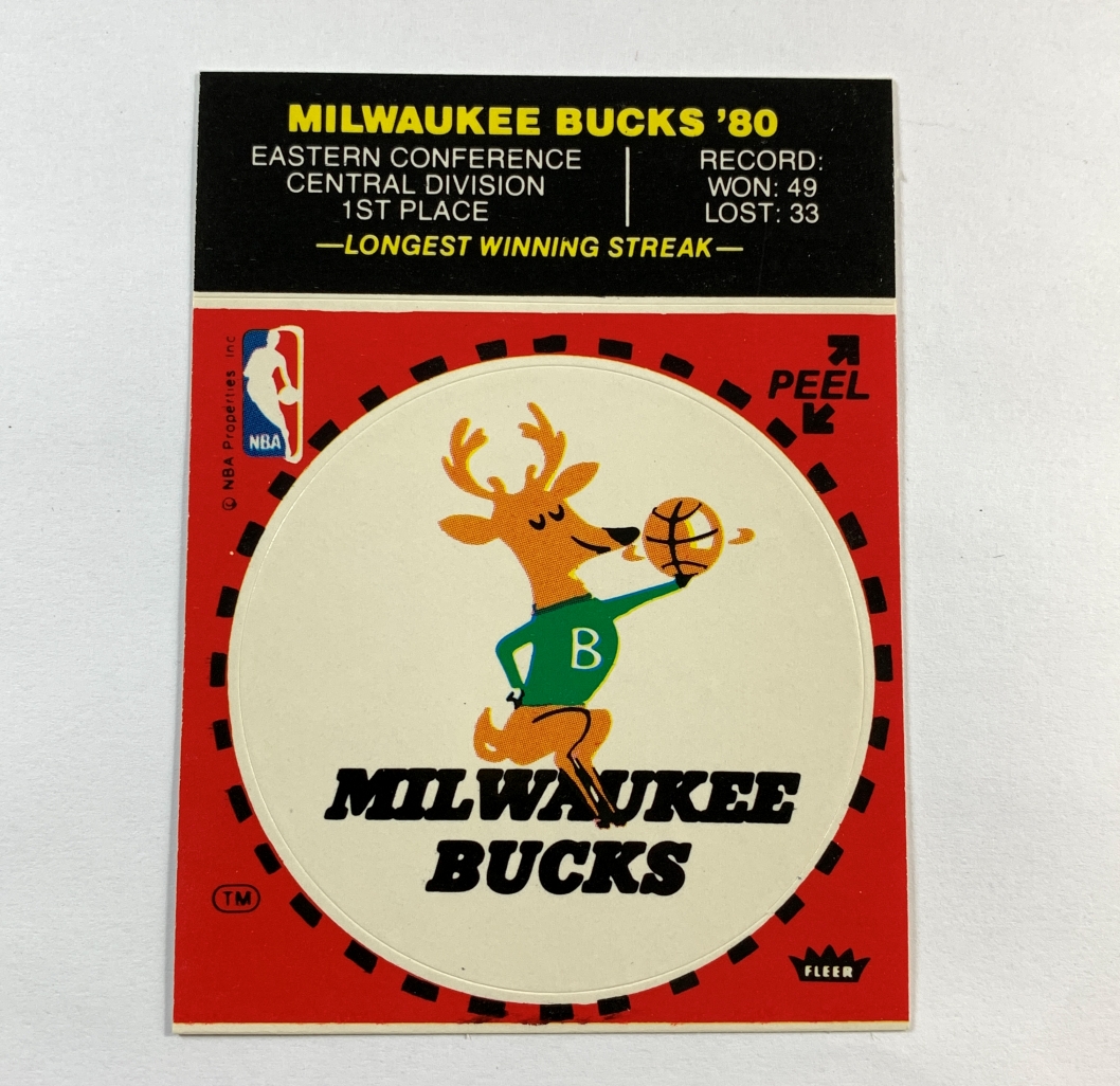 Milwaukee Bucks 1981 Fleer Basketball Team Sticker | Property Room