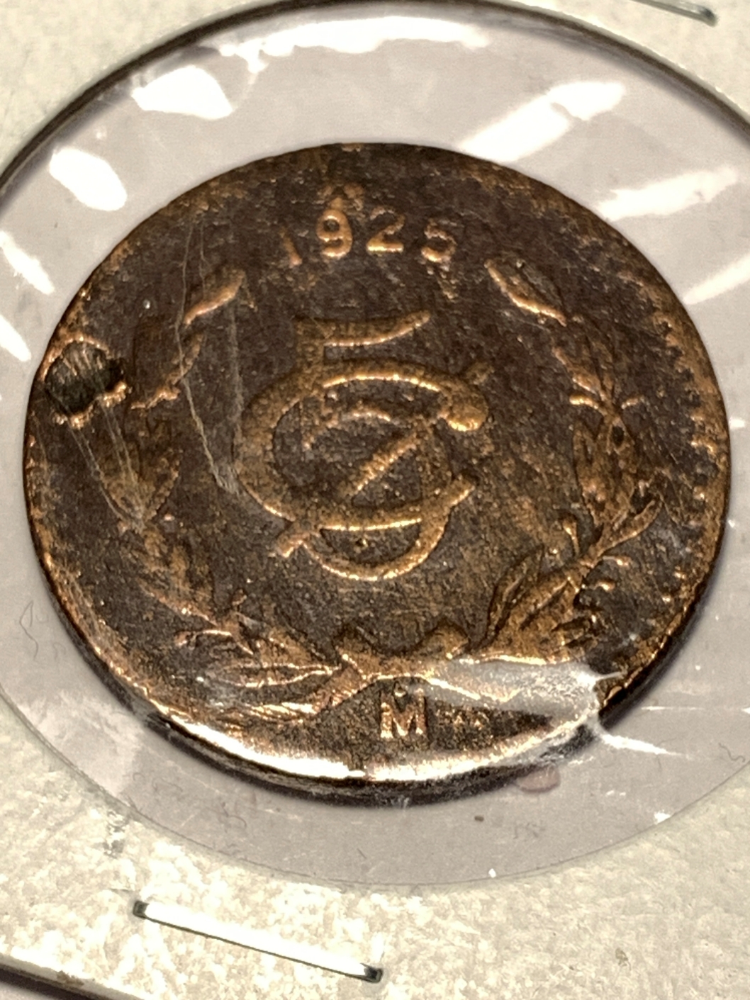 RARE Mexico Copper 5 Centavo 1925 Made Only 3 Years | Property Room