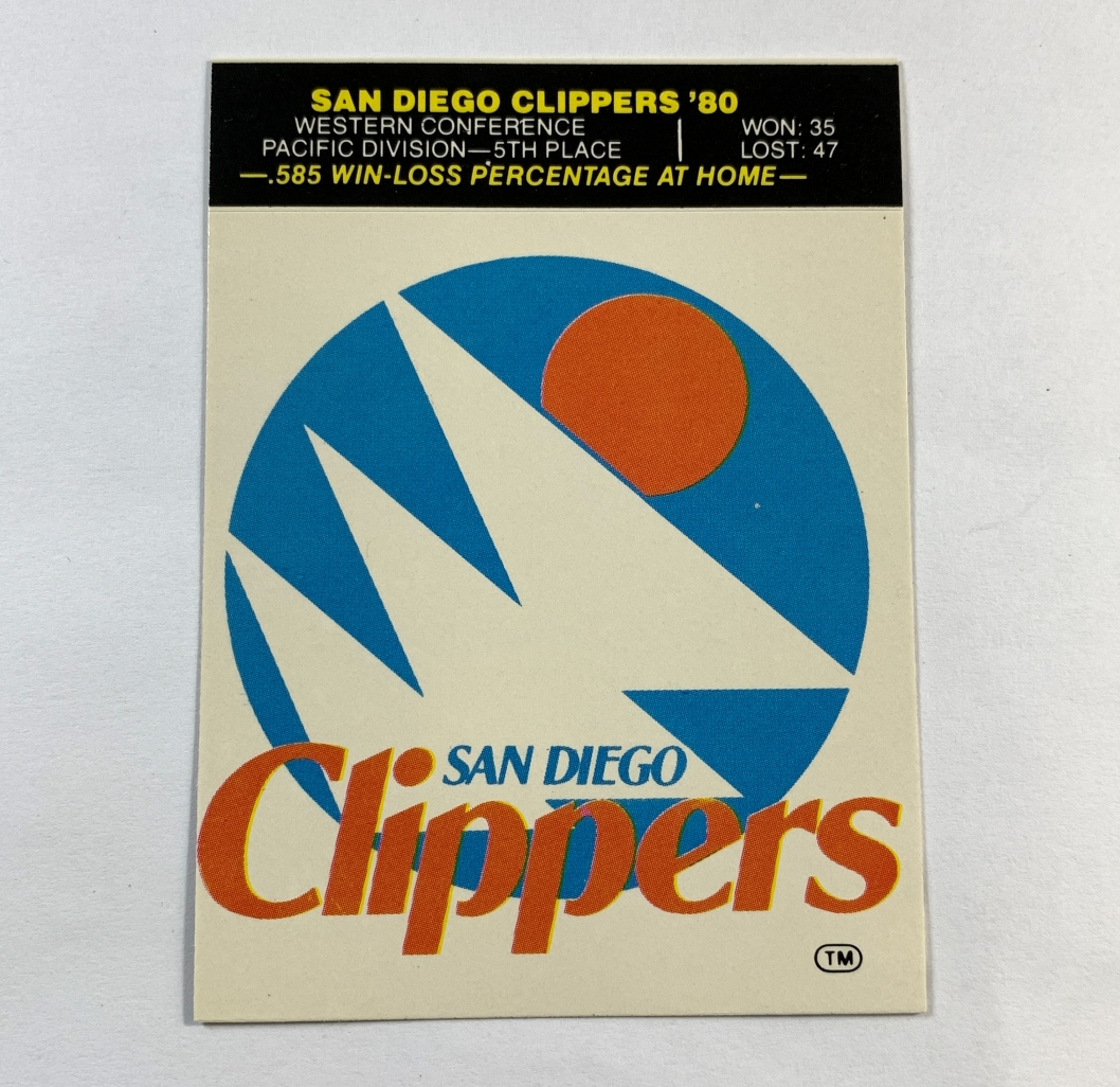 San Diego Clippers 1981 Fleer Basketball Team Sticker | Property Room