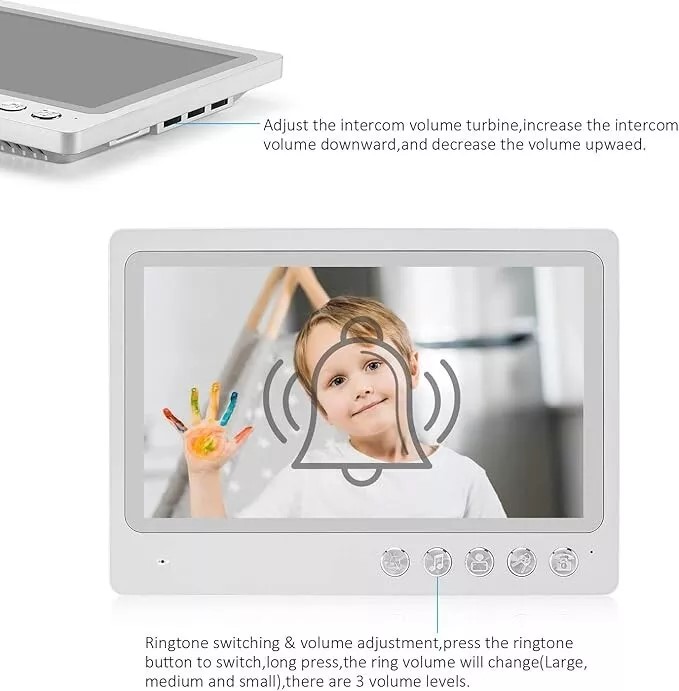 Video Intercom System,9inch Monitor for Video Doorbell Wired, Doorbell ...