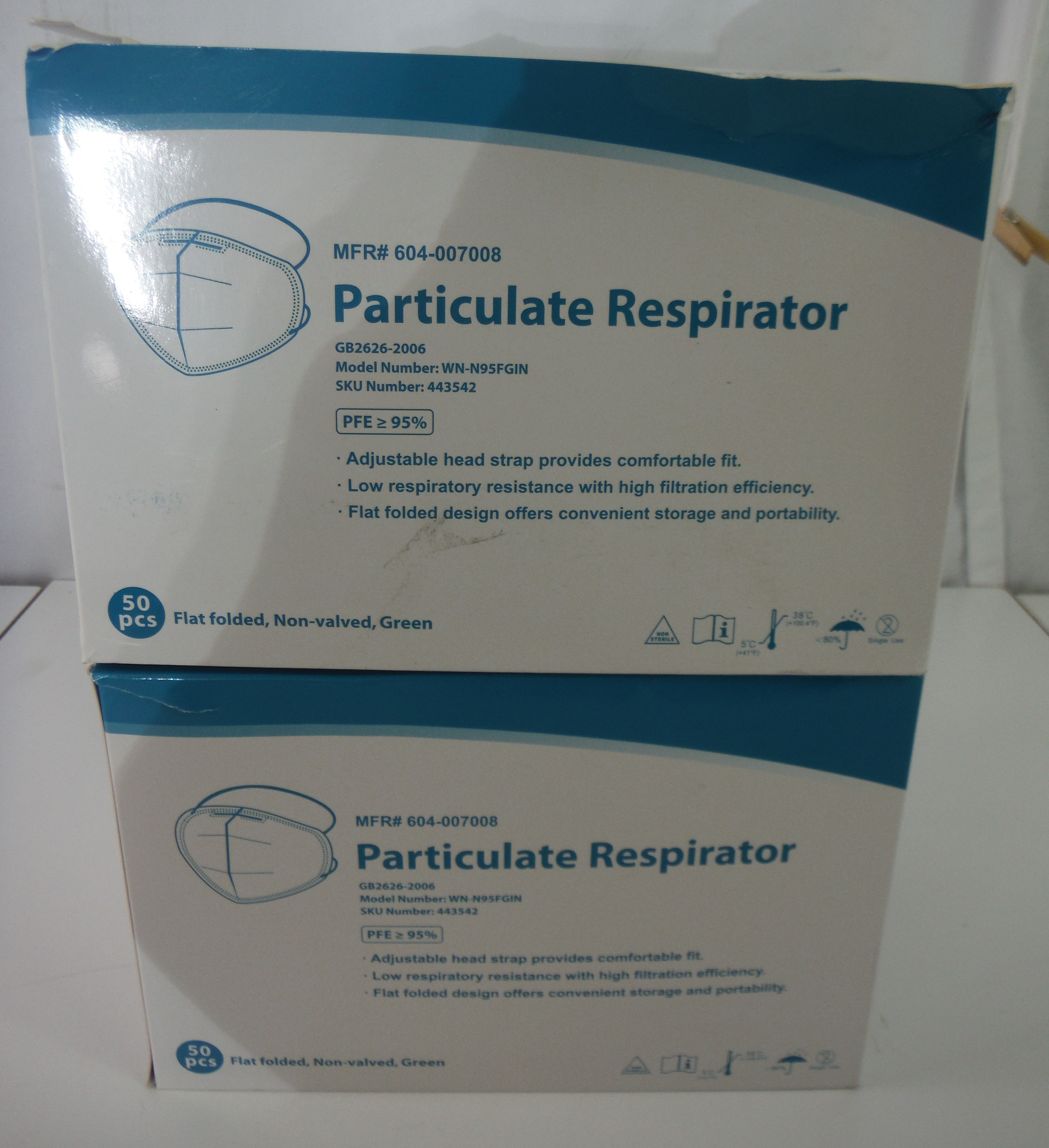 Lot Of Two Boxes Particulate Respirator Masks | Property Room
