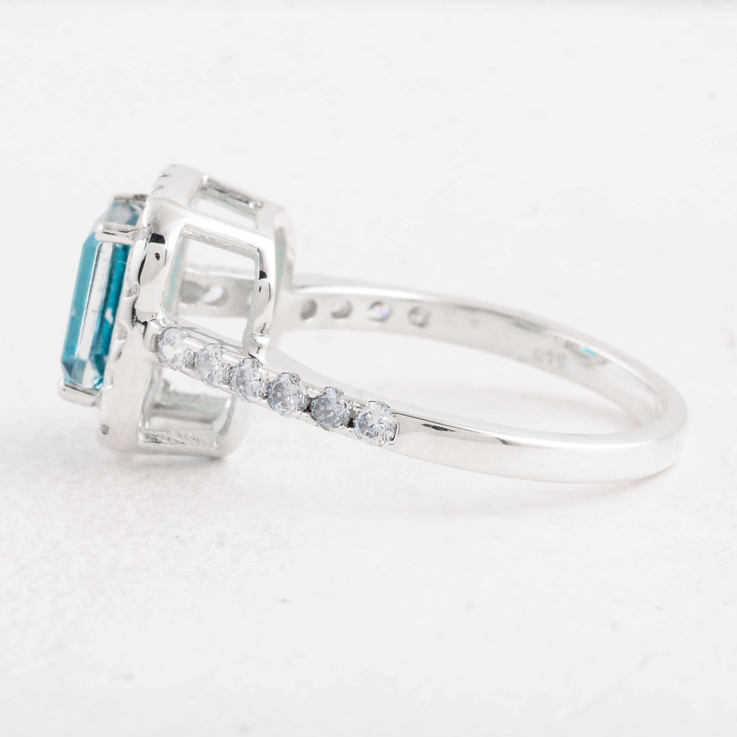 NO RESERVE 3.82 Ct Octagon Pariba Topaz 925 Sterling Silver Ring ...