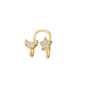 Micro Pave Celestial Ear Cuff, No Piercing Required (Gold) | Property Room
