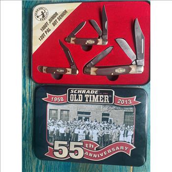 Schrade Old Timer 55th Anniversary Tin Set 108OT Junior 12OT Pal 8OT ...