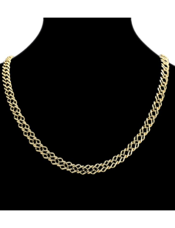 Double Cuban Link 8.0mm 14K Gold Plated Necklace | Property Room