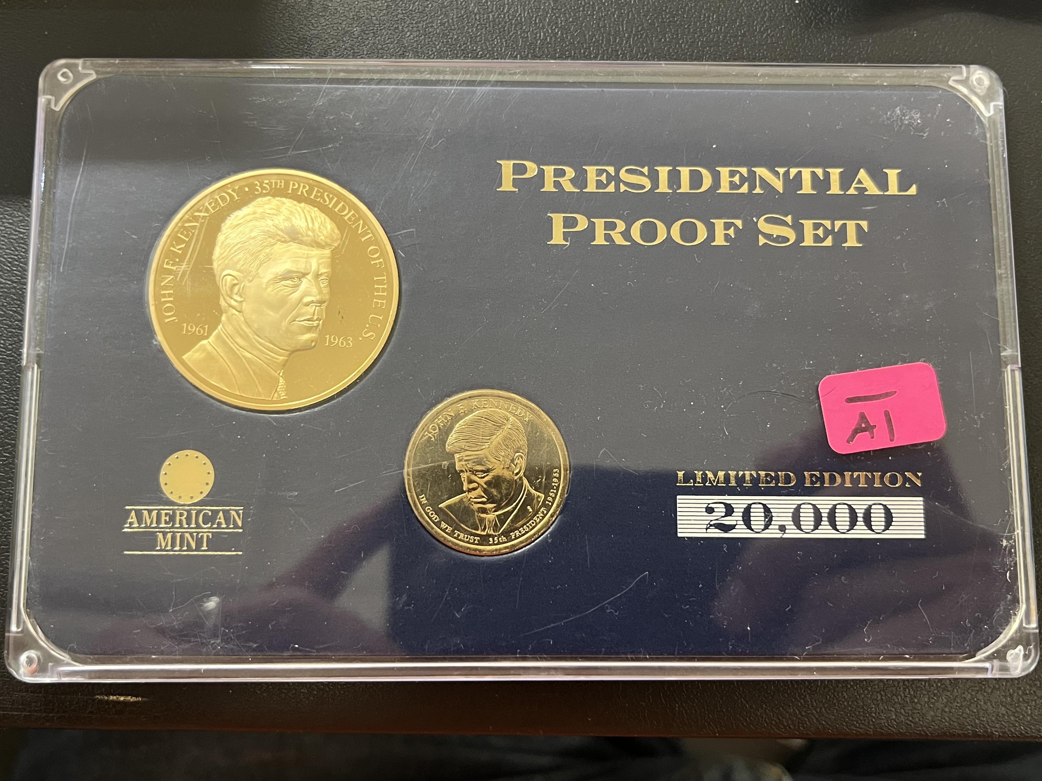 JFK KENNEDY MEDAL AND COIN SET - KENNEDY DOLLAR AND 35TH PRESIDENT ...