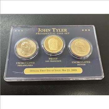2009 JOHN TYLER PRESIDENTIAL DOLLAR COIN SET P+D + S | Property Room