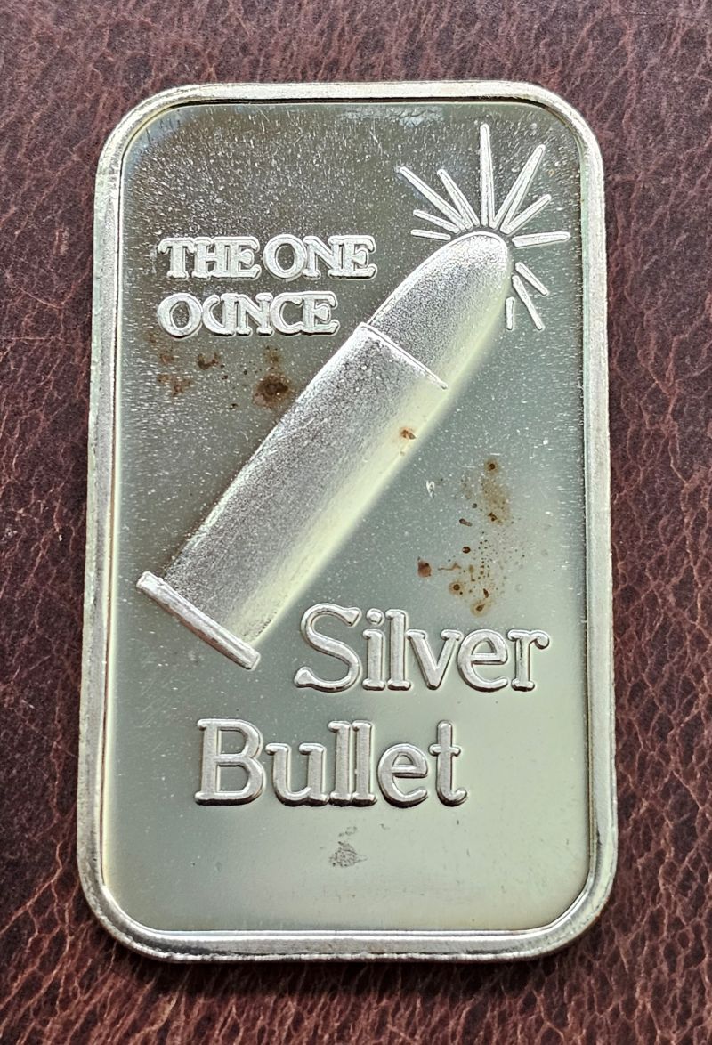 Vintage Silver Bullet (w/Rays) 1 oz .999 Fine Silver Art Bar | Property ...