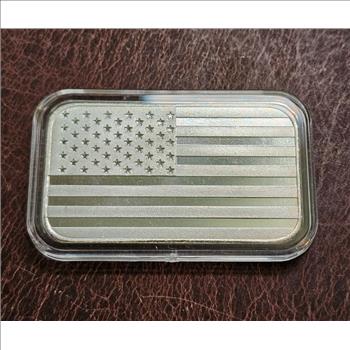 1 oz .999 Silver American Flag Bar in Capsule | Property Room