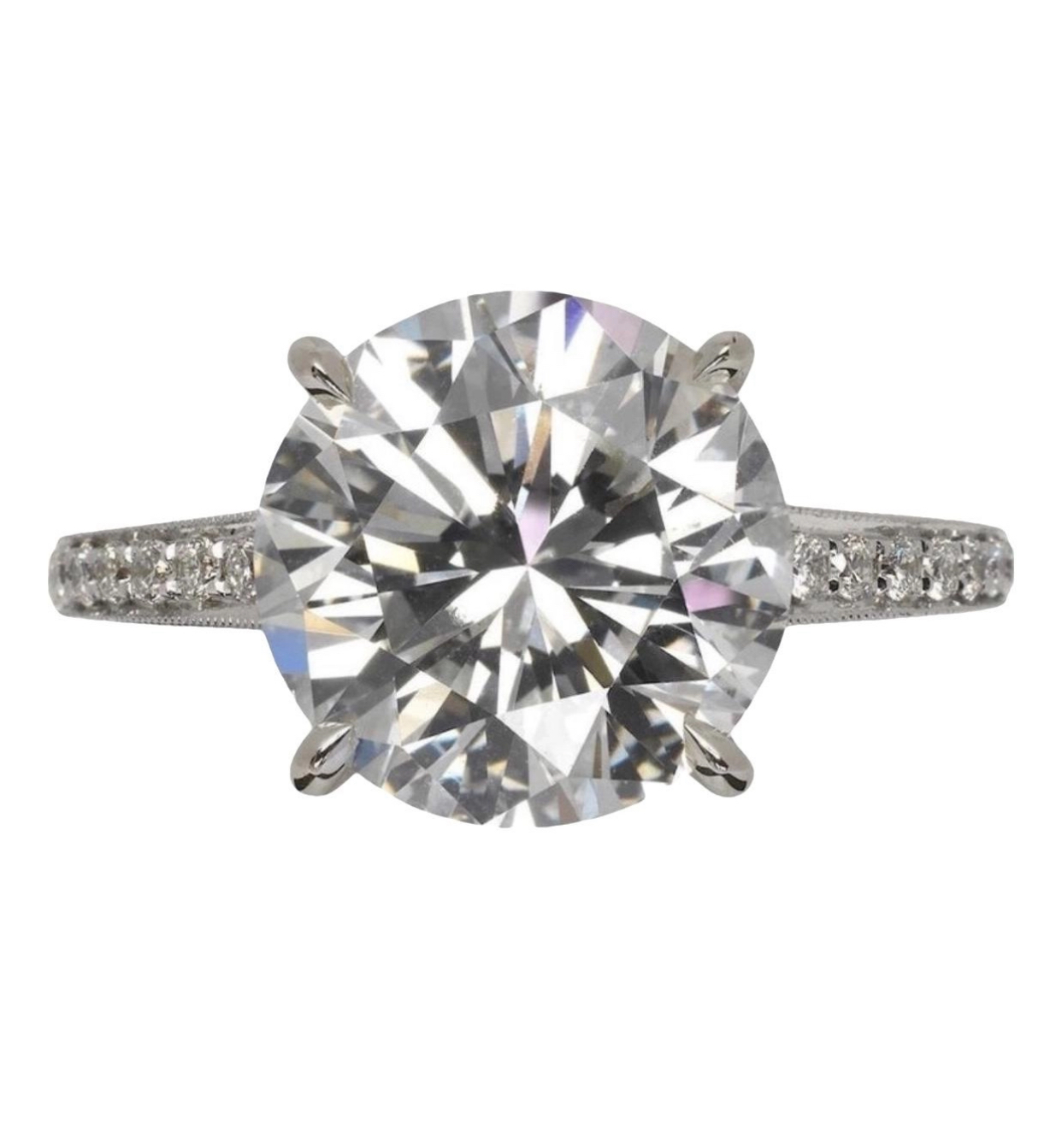 Real Lab Grown Diamond 3 Carat Round Brilliant Cut Engagement Ring ...